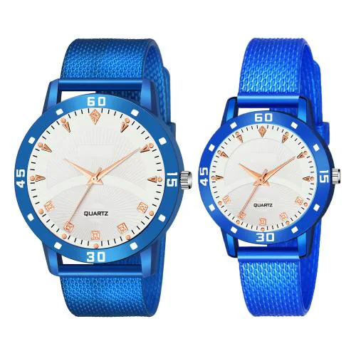 Buy Varni Retail Desingner Blue Pu Belt Different Number White Dial ...