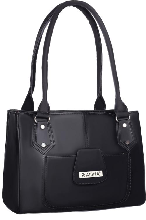 Buy Semiize Women Black PU Shoulder Bag Online at Best Prices in India ...
