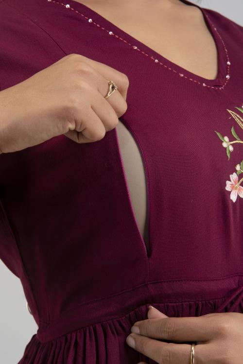 Buy Step Queen Maternity Feeding Gown Dress For Women Ladies-Sizes 3XL ...