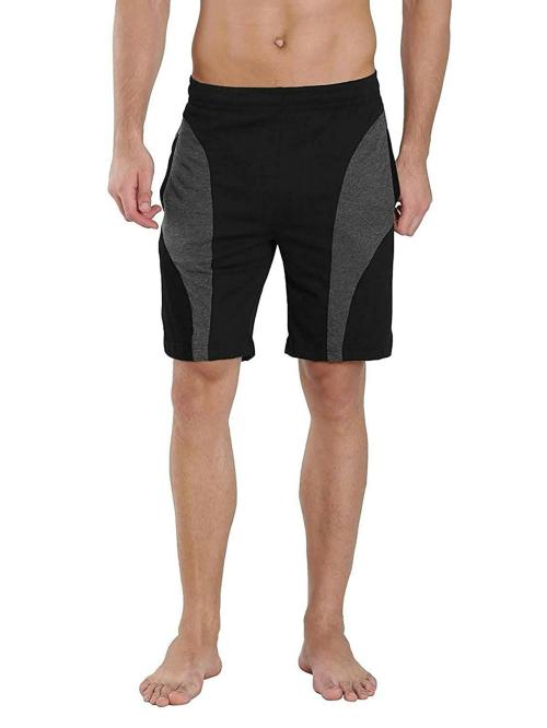Buy 00RA WITH AS LOGO Men Black Cotton Sports Shorts Online at Best ...