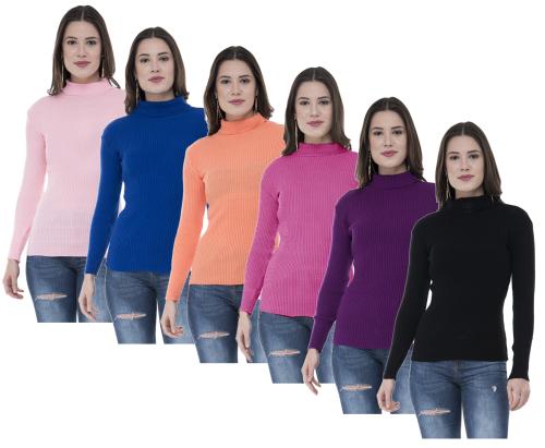 Buy IndiWeaves Women Woollen Warm Full Sleeves High Neck Skivvy (Pack ...