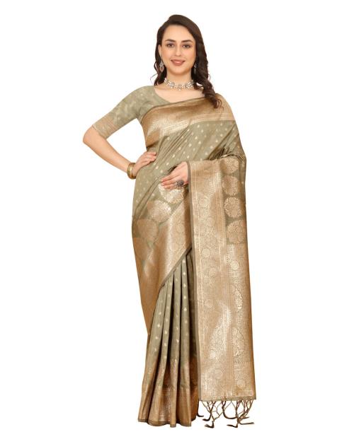 Buy Rajarha Women's Top Dyed Rap Jacquard Silk Saree With Unstitched ...