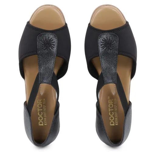 Buy DOCTOR EXTRA SOFT Women's Black Ortho Sandals Orthopaedic Diabetic ...