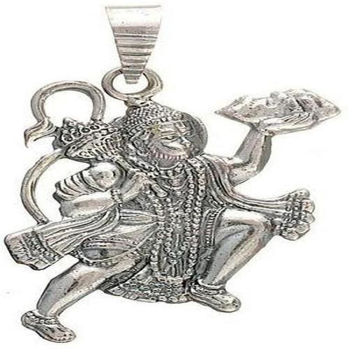 Buy Raviour Lifestyle Hanuman ji silver pendant for gaining blessings ...