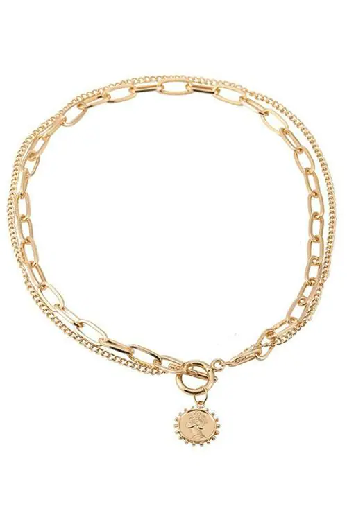 Myjewel Brass Gold Plated Coin Pendant Necklace - JioMart