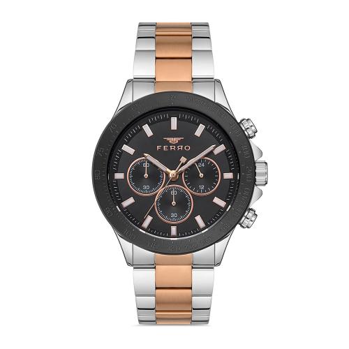 Buy Ferro Chronograph Black Round Dial Men's Watch - FM11913A-E2 Online ...