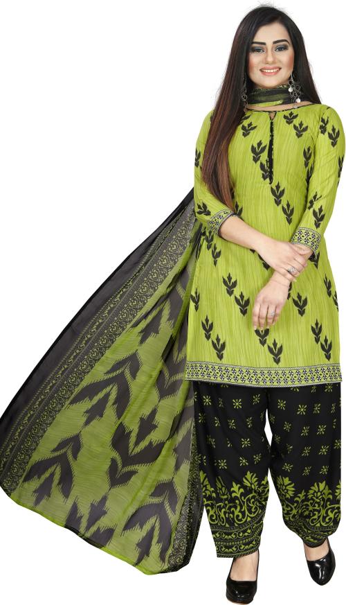 Buy GEE NEXT CREATION BELIEVING IN NEXT Women Green Floral Crepe Single Unstitched Dress ...