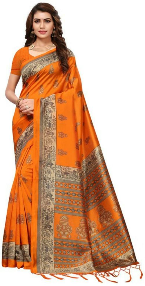 Buy Suntex Women Yellow Woven Design Art Silk Single Sarees Online at ...