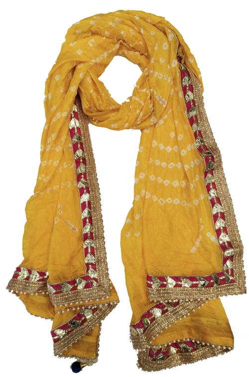 Buy DESI BUTIK Women's Silk Jaipuri Rajasthani Bandhani Bandhej Heavy ...