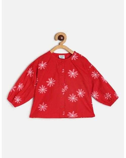 Buy MINI KLUB Baby Girls Red Cotton Woven Top Online at Best Prices in ...