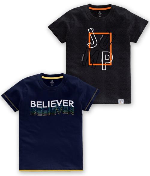Buy CODEZ Stylish 100% Cotton Graphic Printed tshirts for Boys | Pack of 2 | Multicolor | 3-4 Y ...