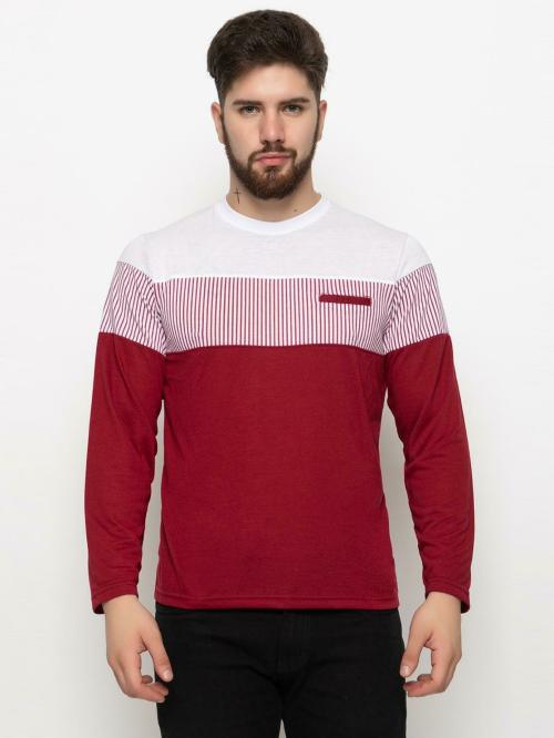 Buy EMERALD APPAREL TRADING Color Block Men Red T-Shirt Online at Best ...