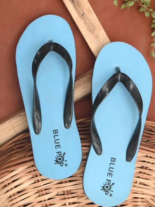 Buy casual plain sky blue daily wear slipper for men Online at Best ...