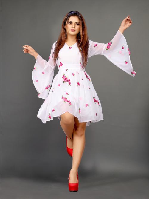 Buy JULEE Women's Georgette Embroidered Dress Online at Best Prices in ...