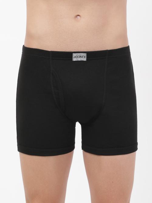 Buy Jockey 8008 Men's Black Solid Cotton Boxer Briefs Online at Best ...