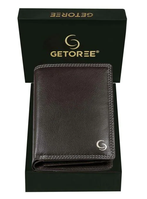 Buy GETOREE Florence Brown Genuine Leather RFID Wallet for Men I 7 ...