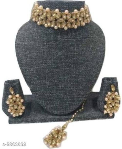 Buy Hs fatio Copper Earring and Necklace Set (Gold) Online at Best ...