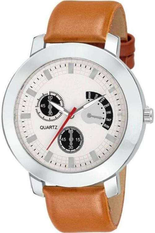 Buy Bolun Analog Silver Dial Brown Strap Watch For Men Online at Best ...