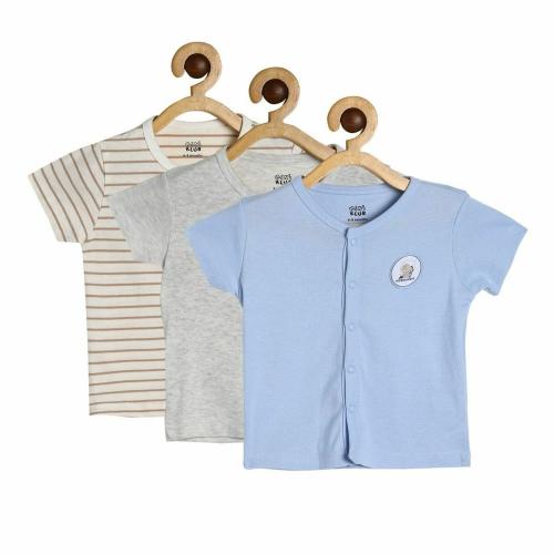 Buy MINI KLUB New Born Boys Multi Cotton Front Open Vest Online at Best ...