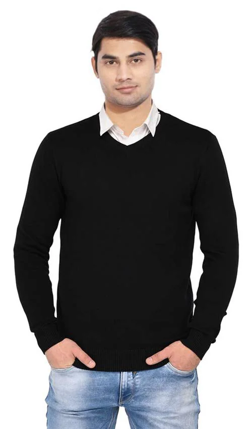 Buy Men's Full Sleeve Regular Fit V-Neck Woolen and Comfortable Winter ...