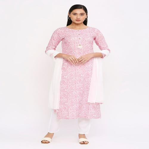 Buy Anuthi Printed Kurta Pant Dupatta Set Online at Best Prices in ...