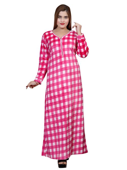 Buy NACNO Women's Premium Woolen/Winter Fleno Velvet Kambal Nighty/Maxi ...