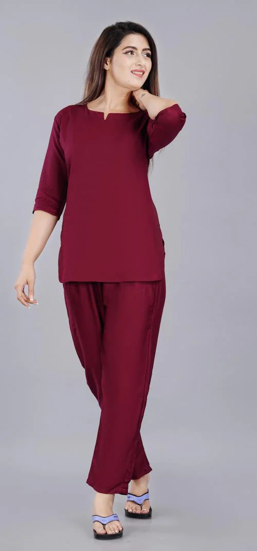 Buy Meena Collection Women Solid Maroon Night Suit Set Online at Best Prices in India - JioMart.