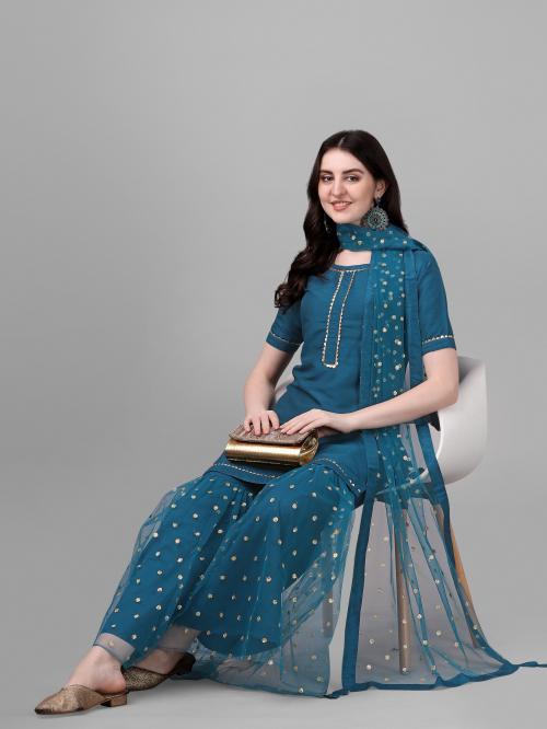 Buy Shree Sheetal Fashion & Art Women's Sequin Kurta Set With Dupatta ...