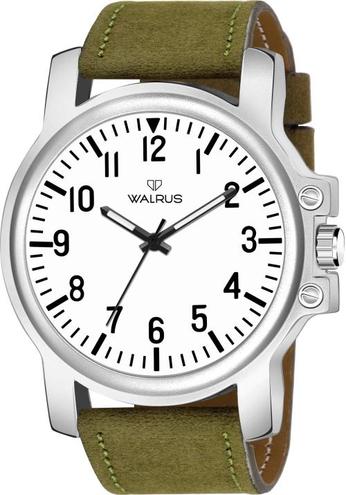 Buy Walrus Analog White Dial Green Strap Watch For Men Online at Best ...