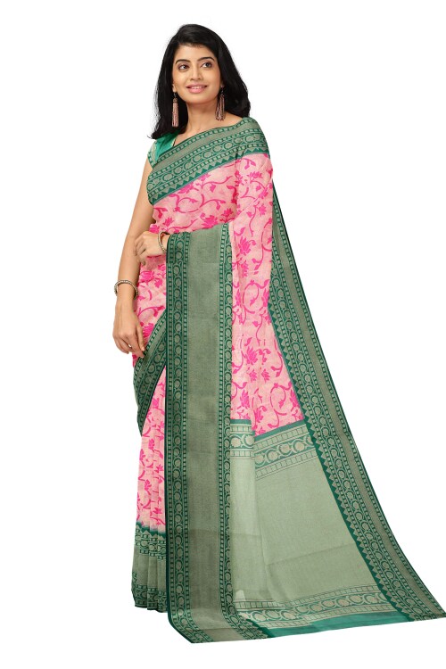 Buy KSR HANDLOOMS SEMI MUGA GADWAL SAREE Online at Best Prices in India ...