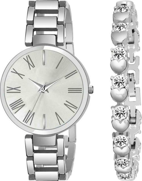 Buy TWIXY Analog Silver Dial and Strap Watch for Girls (pack of 2 ...