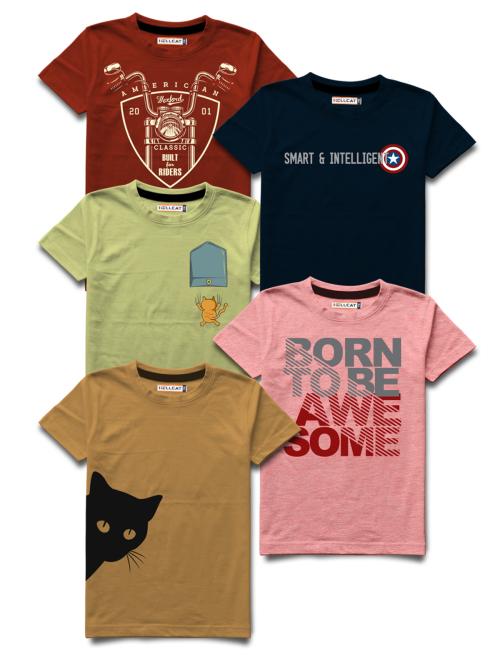 Buy HELLCAT Trendy Navy & Khaki & Grey & Pink & Green Printed Round ...