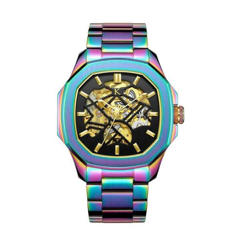 Buy Kredo Analogue Black Dial Multicolor Strap Otus Automatic Skeleton ...
