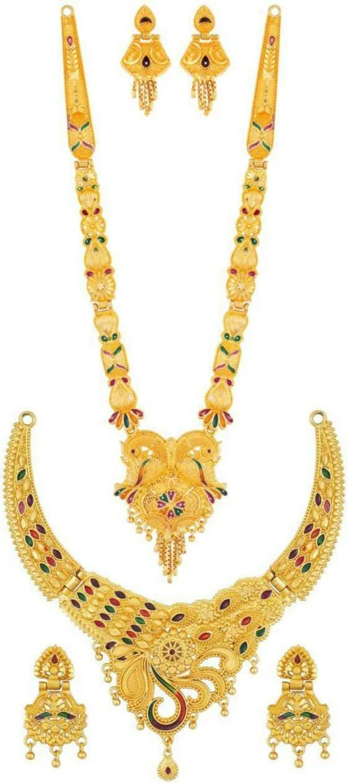 Buy Primectrla Fab Gold Plated Brass Jewel Set (Gold) Online at Best ...