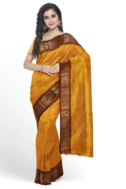 Buy SAMVITA'S SUNGUDI COTTON SAREE FOR WOMEN YELLOW Online at Best ...