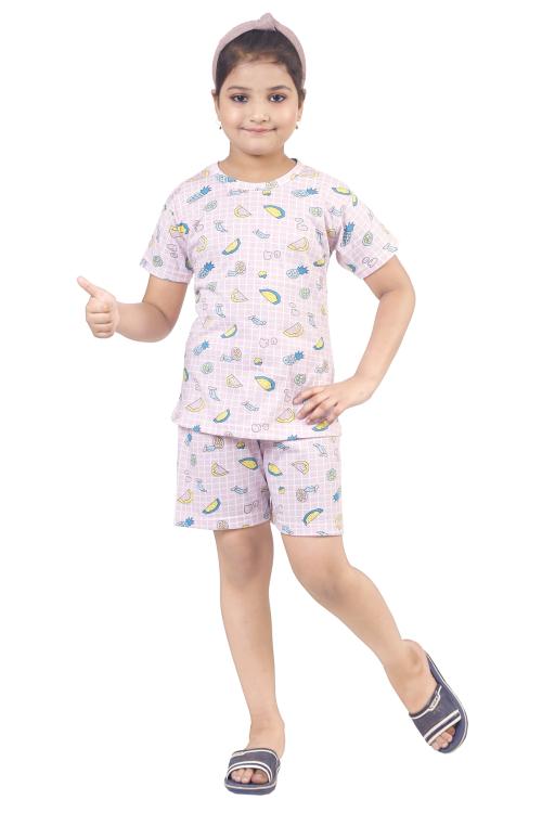 Buy Burbn Girls Printed Cotton Nightsuit set Online at Best Prices in ...