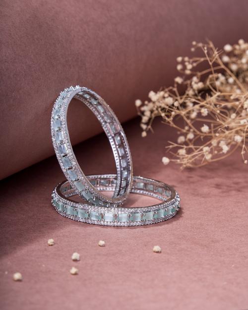 Buy Opal Touch Minty Fresh Green Glam Bangles Online at Best Prices in ...