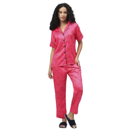 Buy Smarty Pants women's silk satin pastel pink color floral printed ...