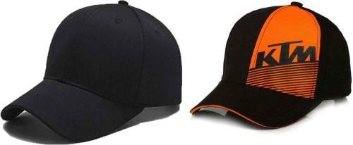 Buy Babji Men KTM Black and Black Plain Cotton Baseball Cap (Pack of 2 ...