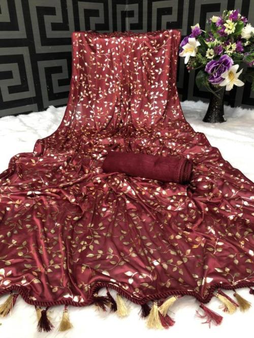 Buy MANGROLIYA IMPEX Women Maroon Printed, Self Design Lycra Blend ...