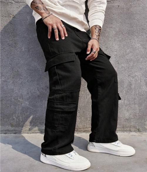 Buy Urban Indy Black Colour Loose Fit Men Cotton Cargo Online at Best Prices in India - JioMart.