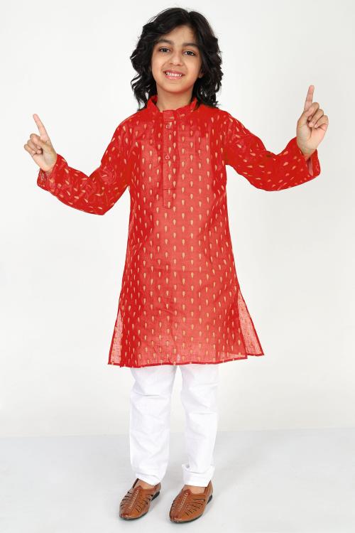 Buy Vesham Boys Self Design Cotton Blend Single Kids' Ethnic Sets ...