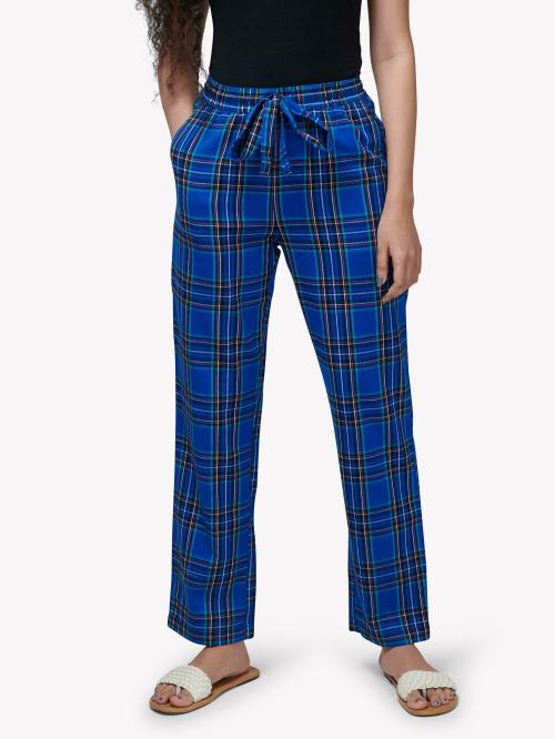 Buy VASTRADO Women Blue Cotton Checked Pyjamas (XS) Online at Best ...