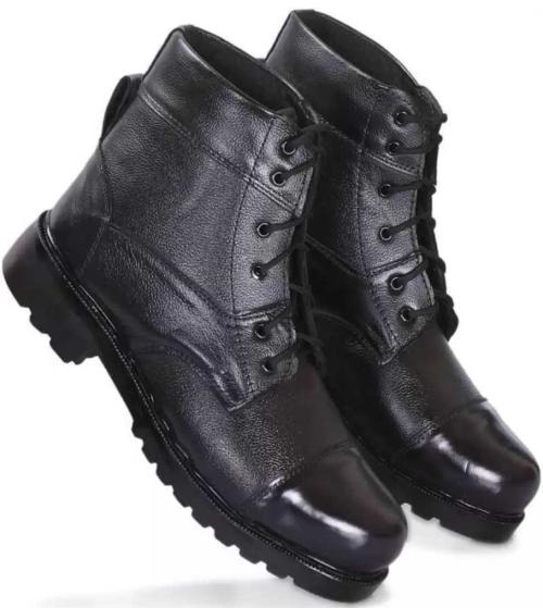 FONICY LACE-UP COMBAT POLICE DMS BOOTS FOR MEN (Black) - JioMart
