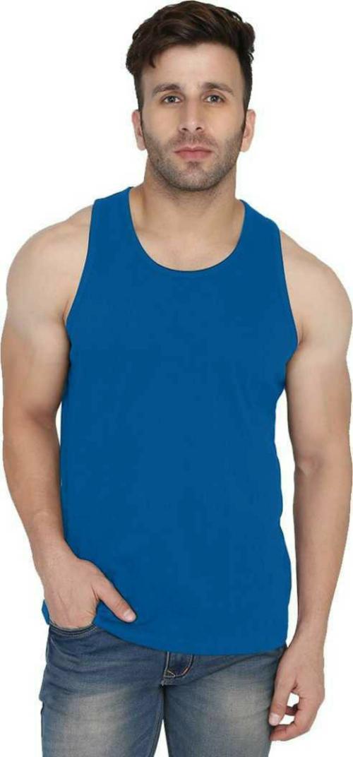 Buy ZIMANTE Men Solid Cotton Blend Fabric Tank Online at Best Prices in ...