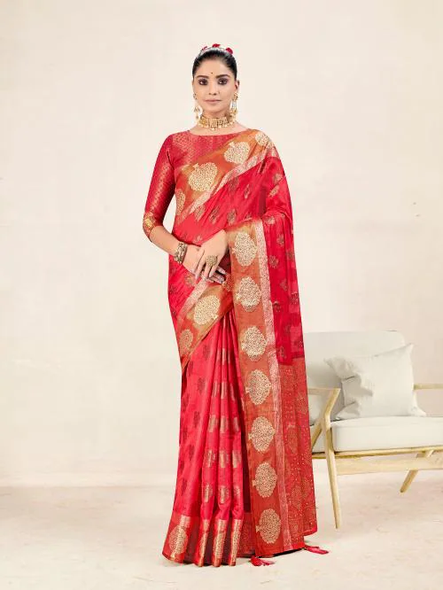 Buy Sweet Smile Fab stylish saree with blouse set-GAJRI Online at Best ...