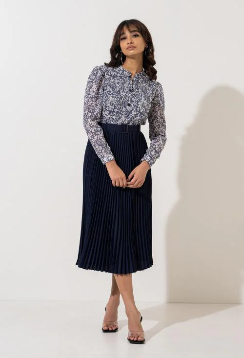 Buy AASK Women Polyester Digital Printed Fit and Flare Dress For Women ...