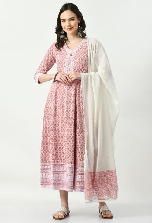 Buy S MAJIDA Embroidered Kurta with Dupatta Online at Best Prices in ...