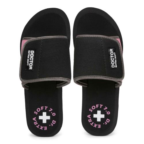 Buy DOCTOR EXTRA SOFT Women's Grey Slides Orthopaedic and Diabetic ...