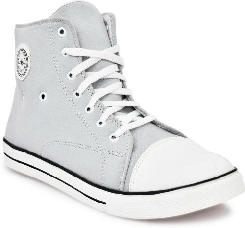 Buy OZJI Premium Fabric High top Flats Sole Casual Shoes For Men (Grey ...
